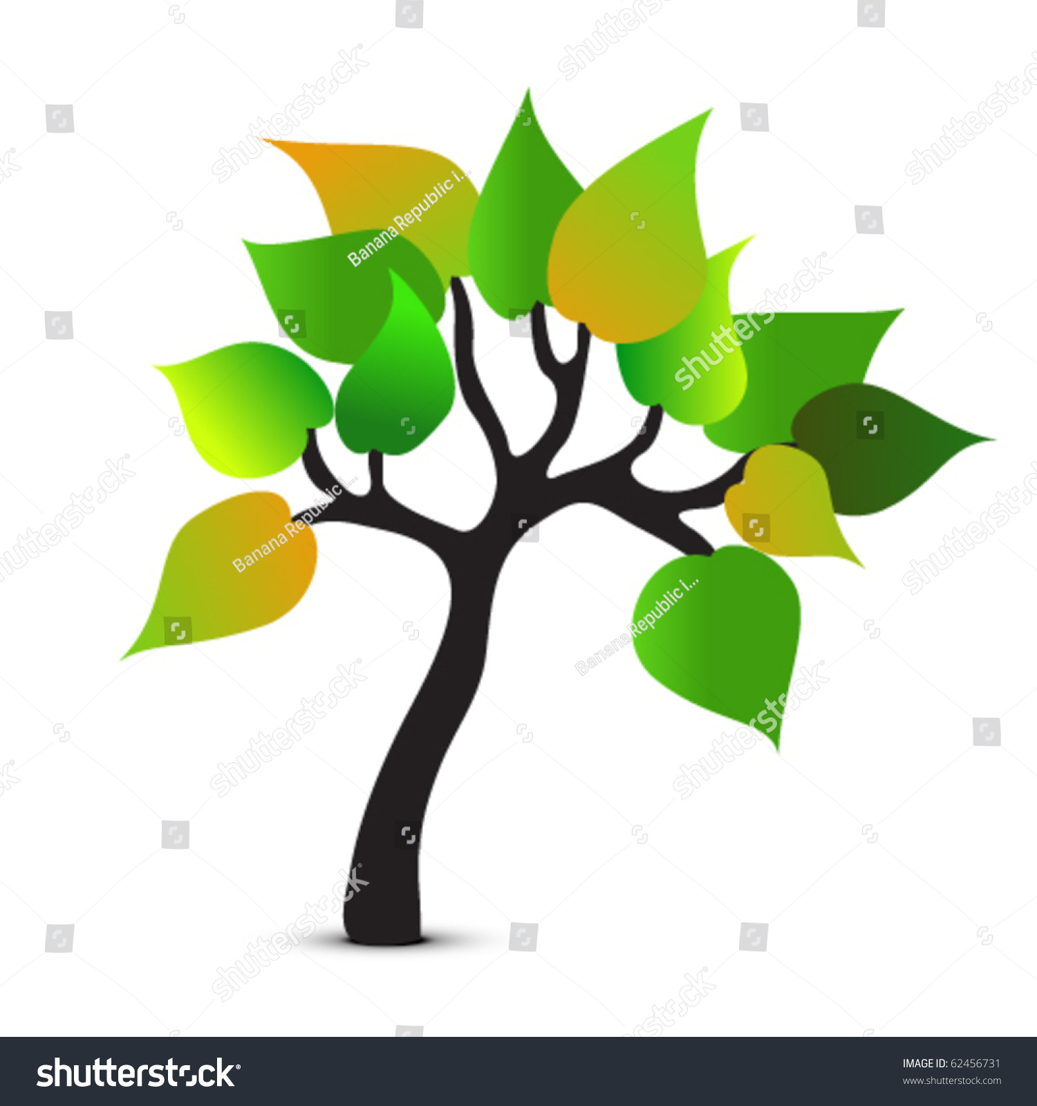 Tree Symbol Graphic Design Stock Vector Illustration 62456731 ...
