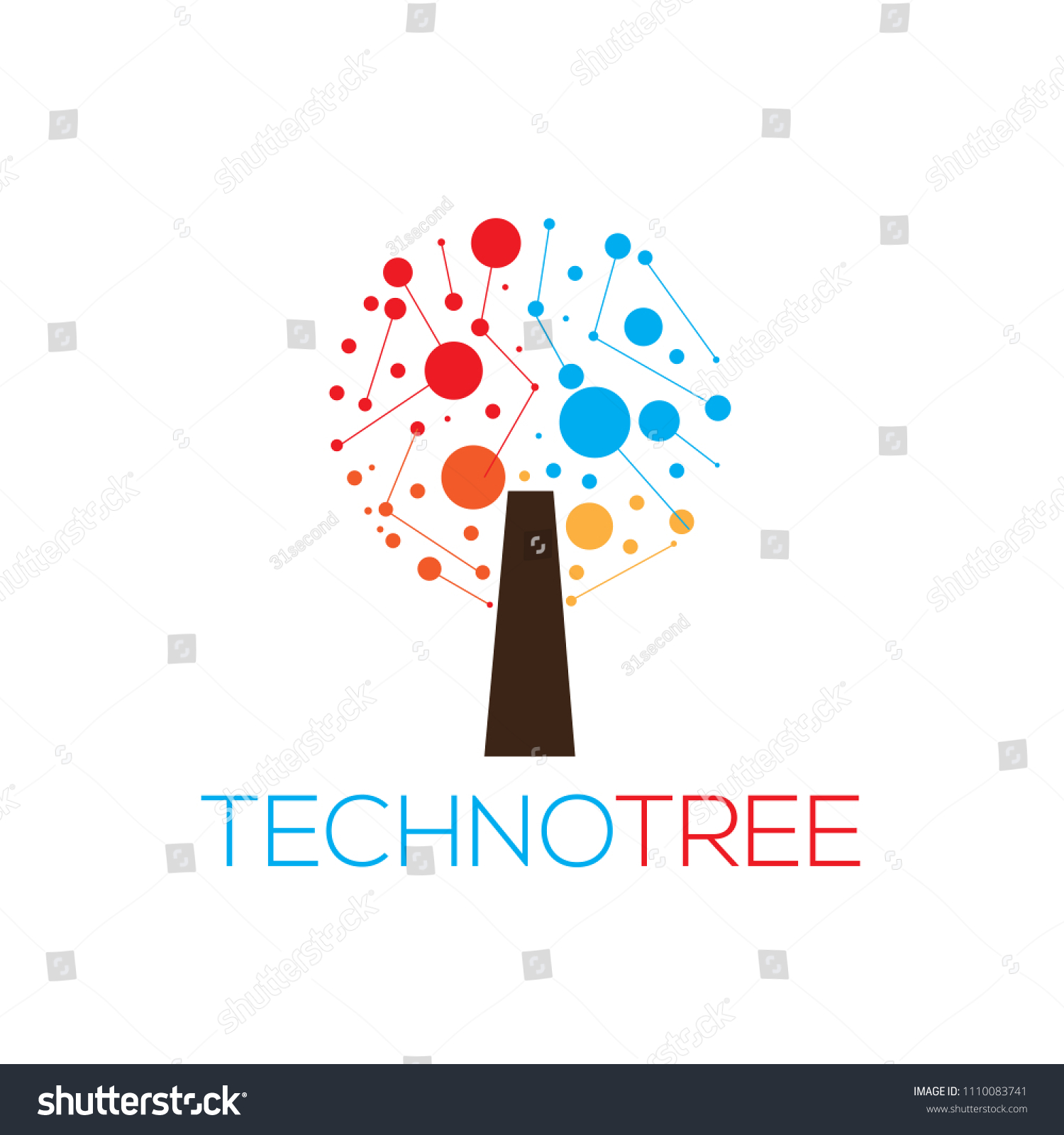 Tree Techno Logo Design Vector Logo Stock Vector (Royalty Free ...