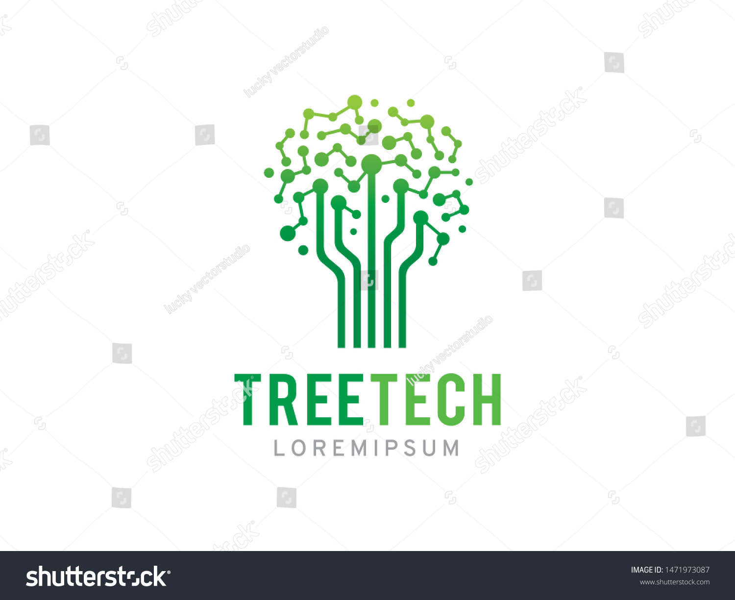 Tree Technology Logo Symbol Icon Template: vector de stock (libre de ...