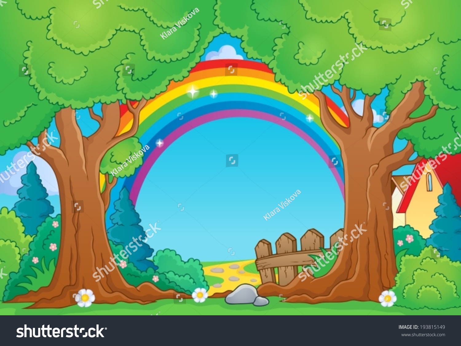 Tree Theme Landscape 4 Eps10 Vector Stock Vector (Royalty Free) 193815149