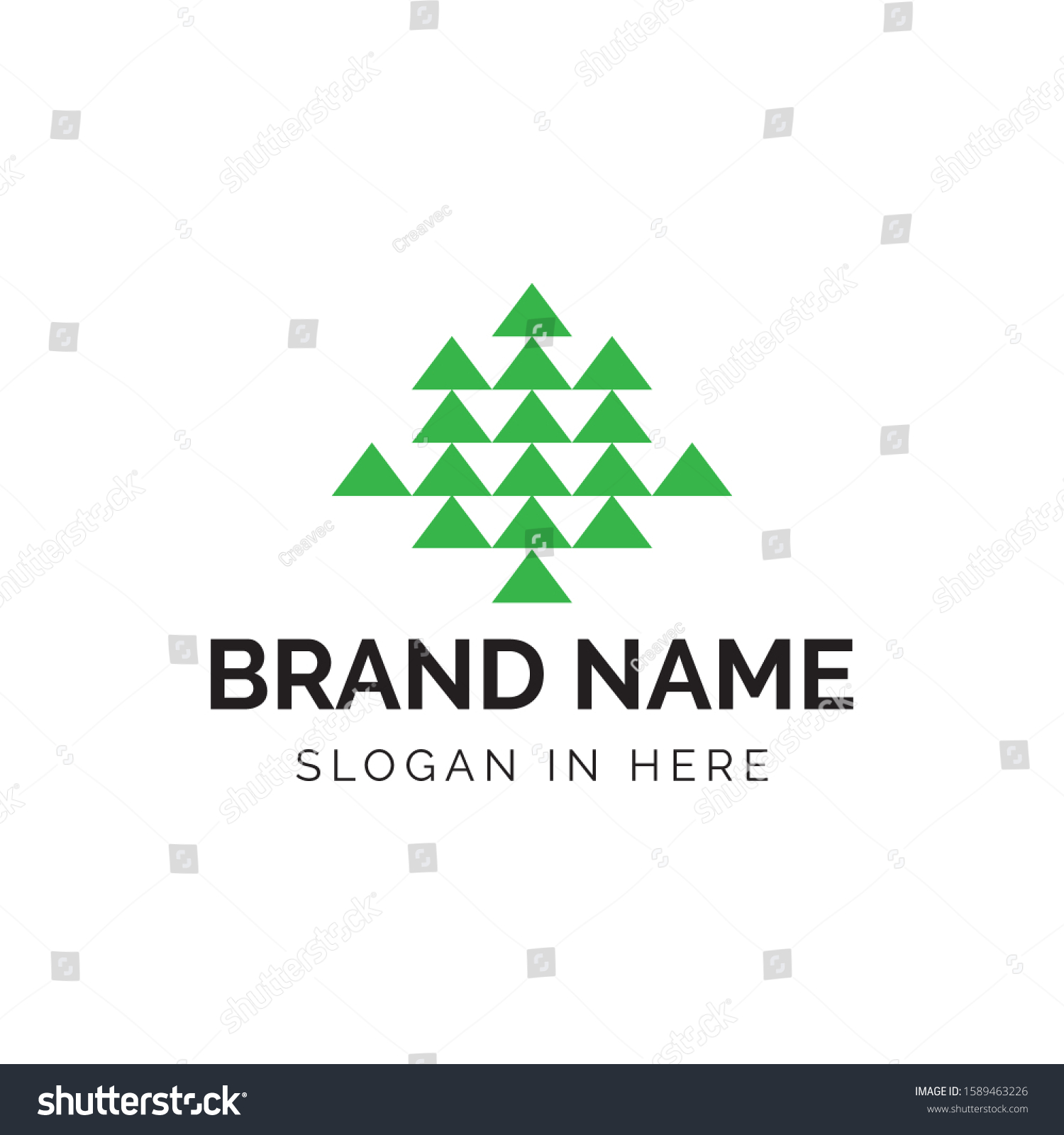 Tree Triangle Logo Design Template Stock Vector (Royalty Free ...