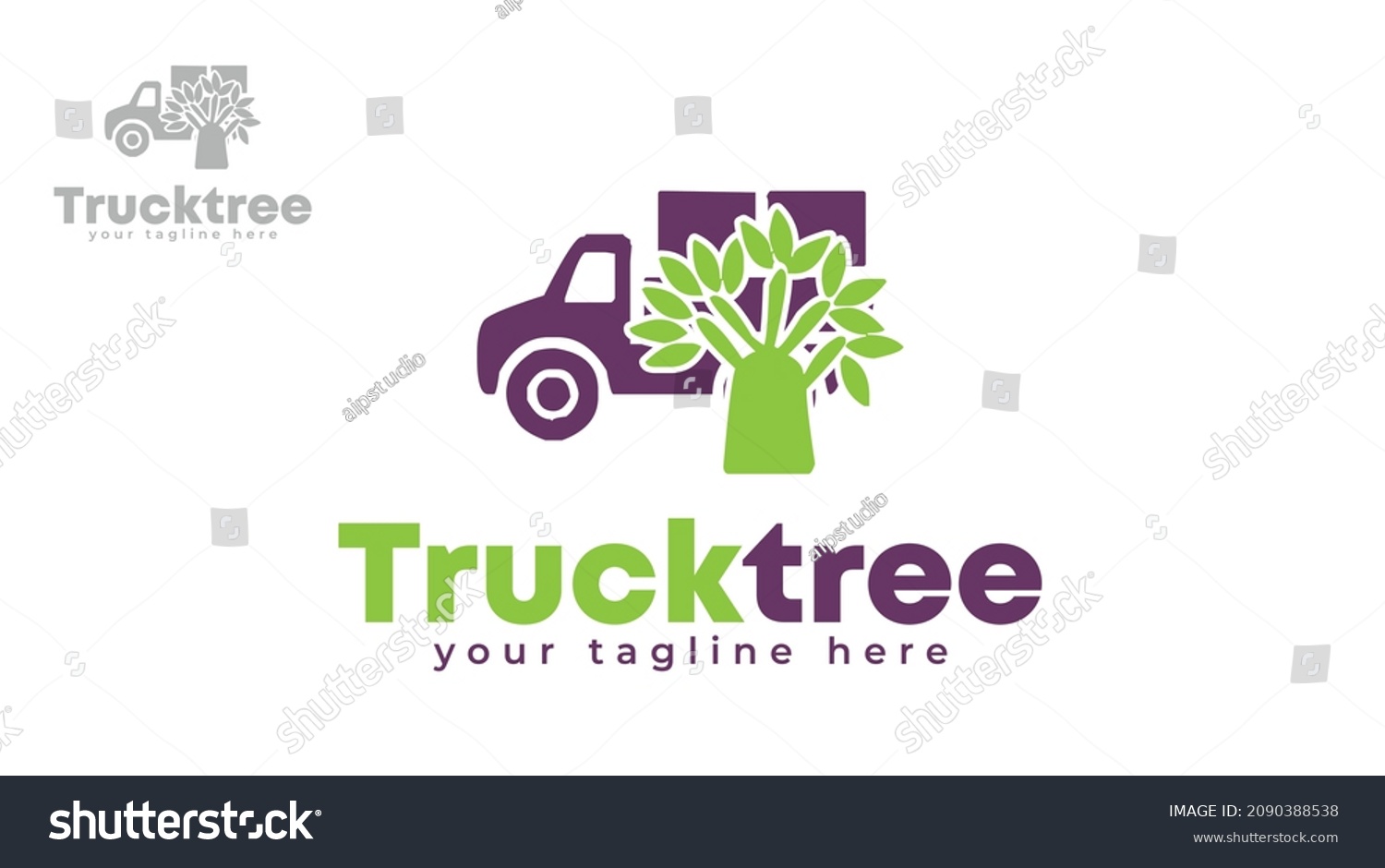 Tree Truck Logo Design Vector Stock Vector (Royalty Free) 2090388538 ...