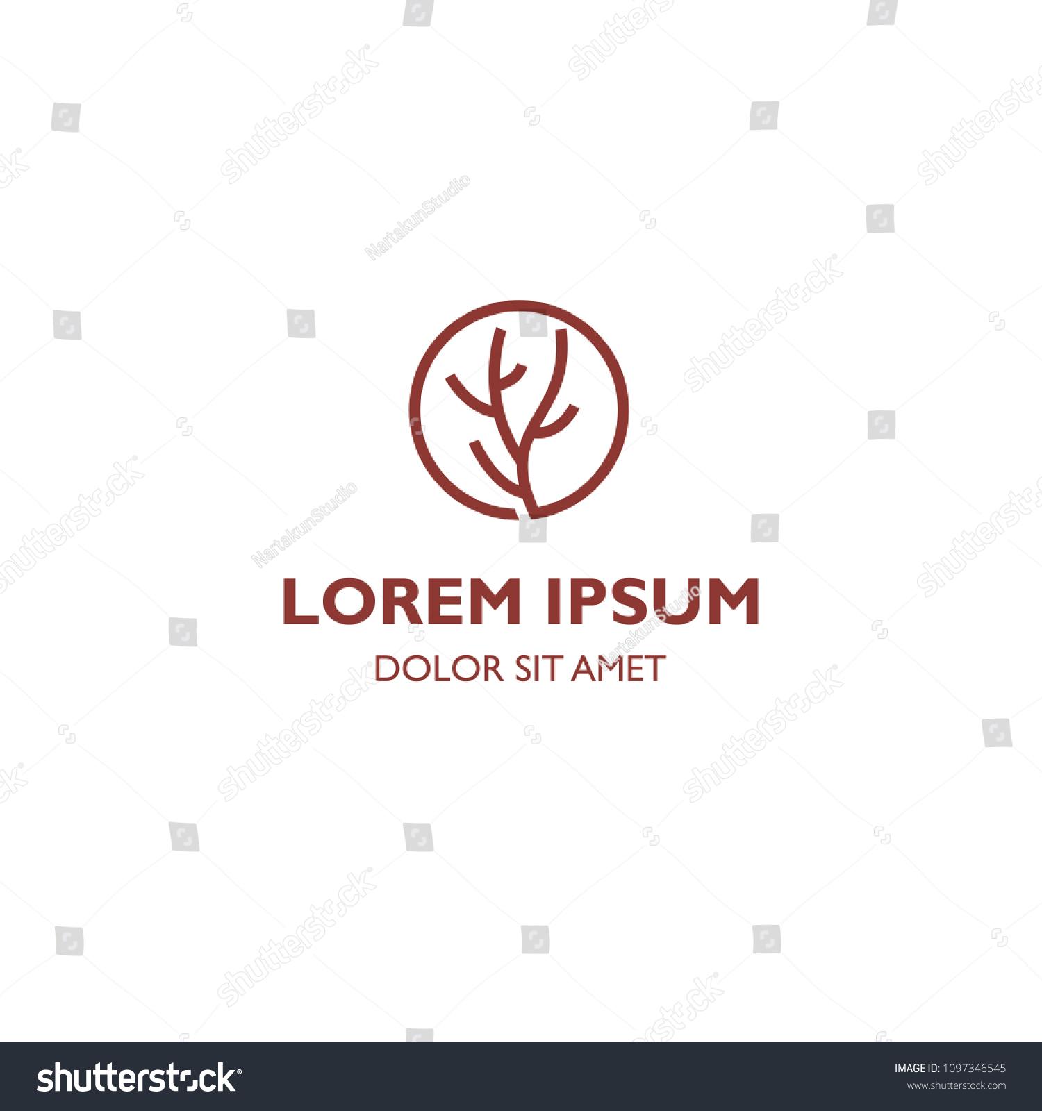 Tree Twig Logo Icon Illustration Stock Vector (Royalty Free) 1097346545