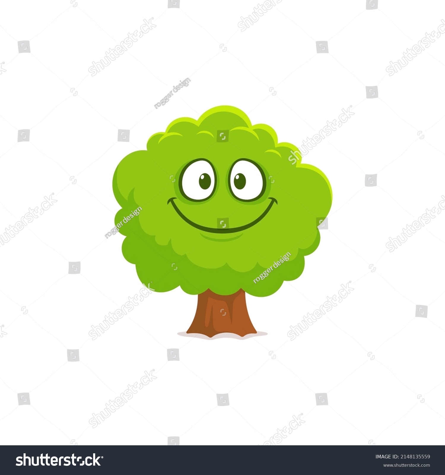 Tree Vector Cartoon Funny Character Stock Vector (Royalty Free ...