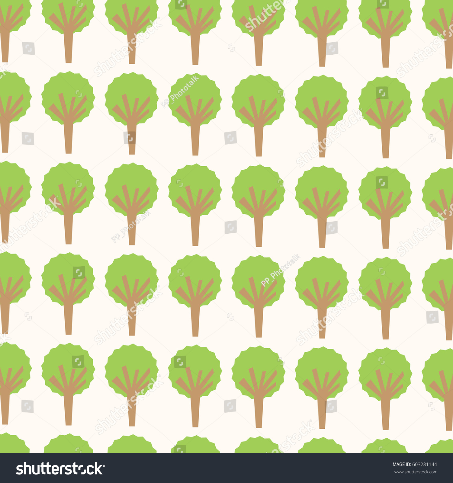 Tree Vector Drawing Pattern Design Stock Vector (Royalty Free) 603281144