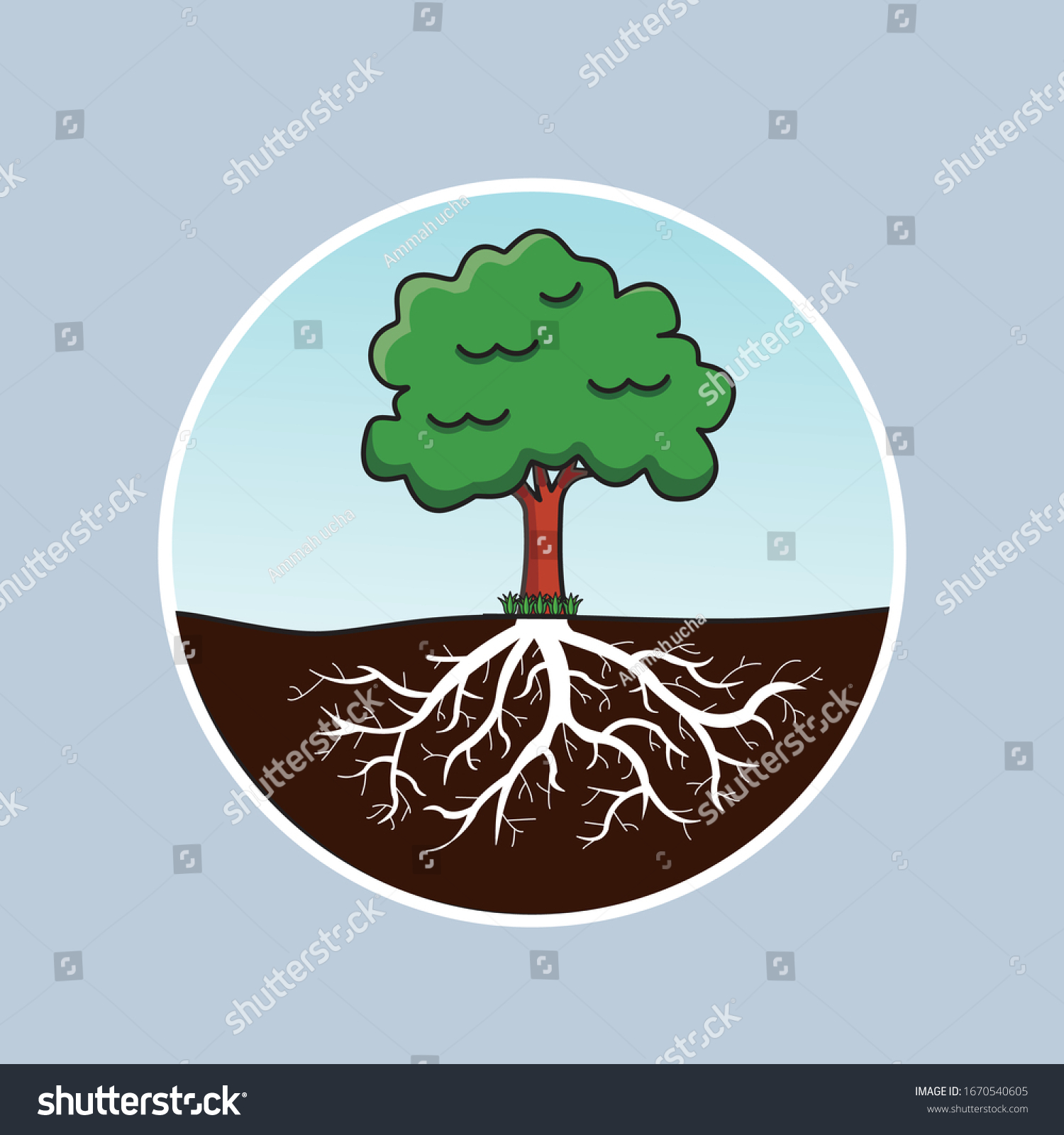 Tree Vector Illustration Strong Root Illustration Stock Vector (Royalty ...