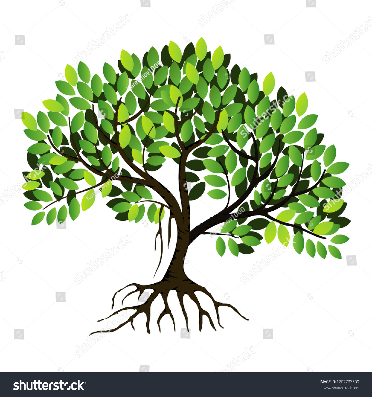 Tree Vector Illustration Tree Roots Stock Vector (Royalty Free ...
