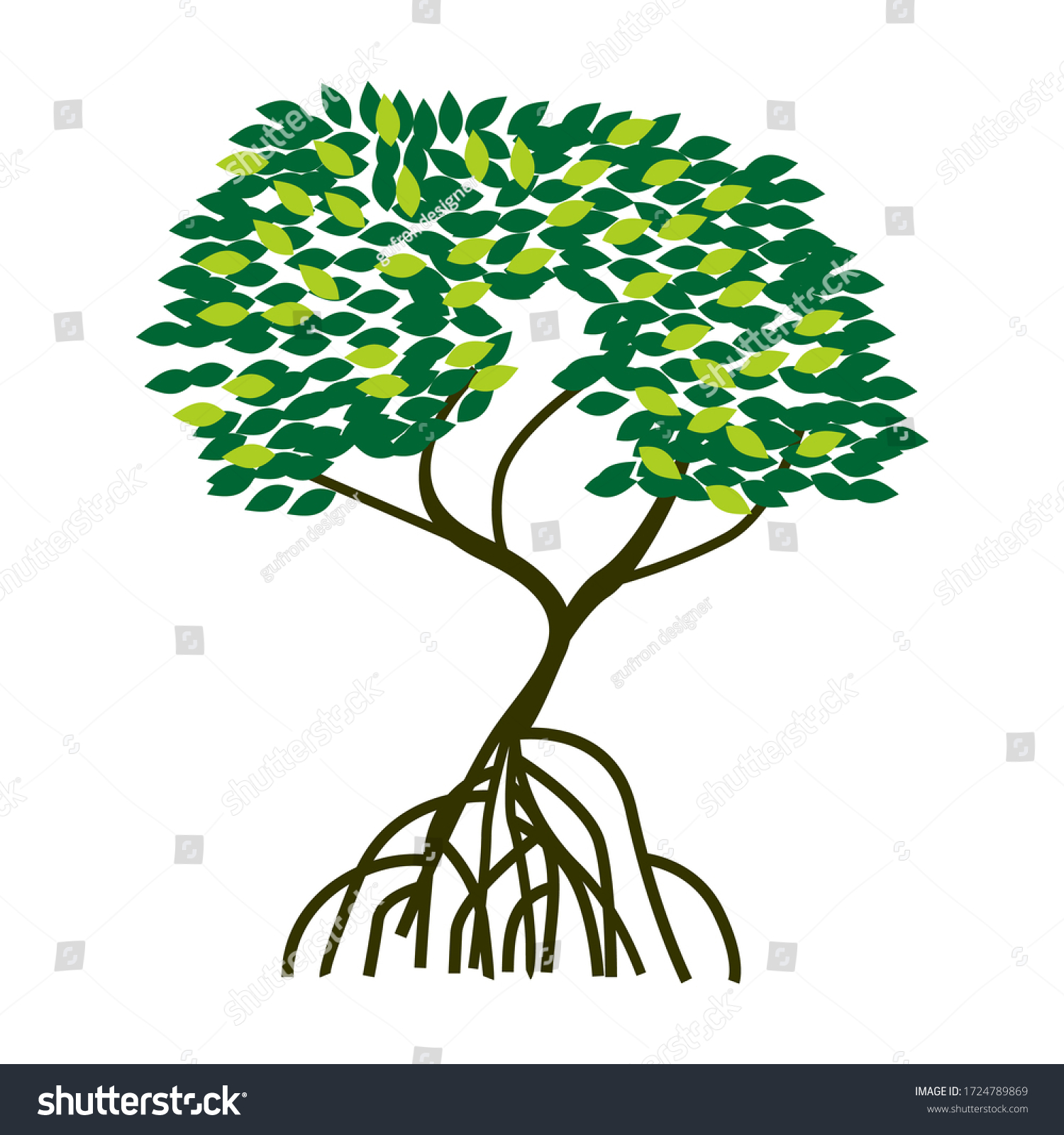 Tree Vector Illustrations Roots Mangrove Tree: immagine vettoriale ...