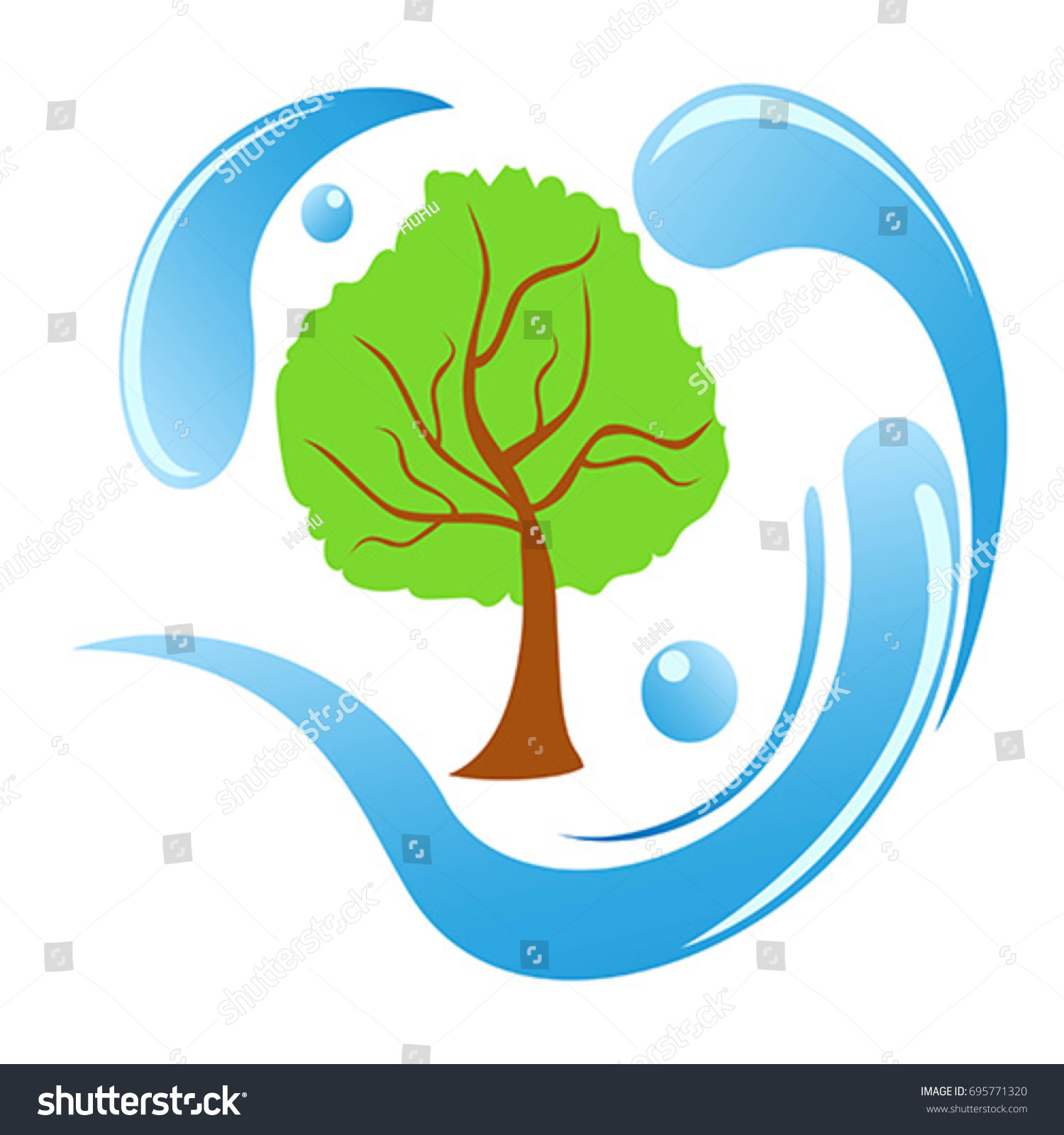 Tree Water Logo Stock Vector (Royalty Free) 695771320