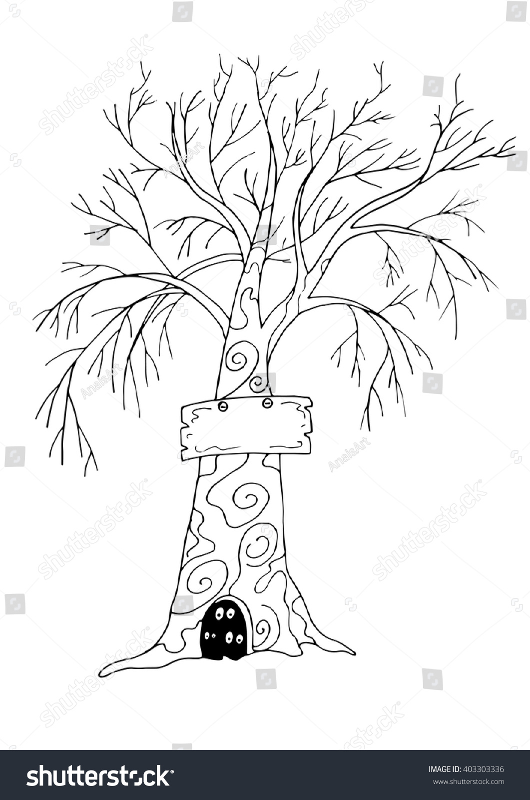 Tree Sign Burrow Stock Vector (Royalty Free) 403303336