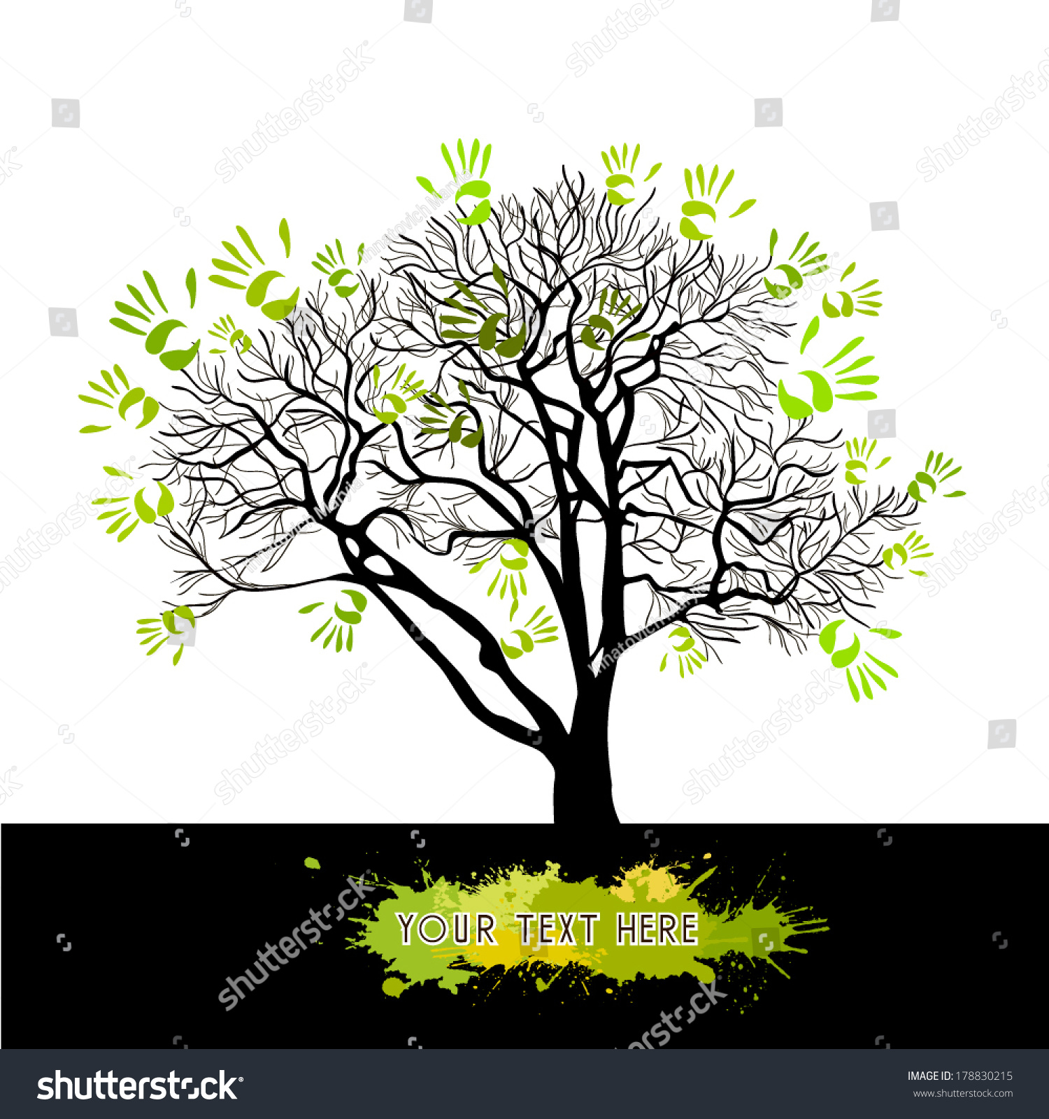 Tree Arms Cooperation Vector Stock Vector (Royalty Free) 178830215 ...