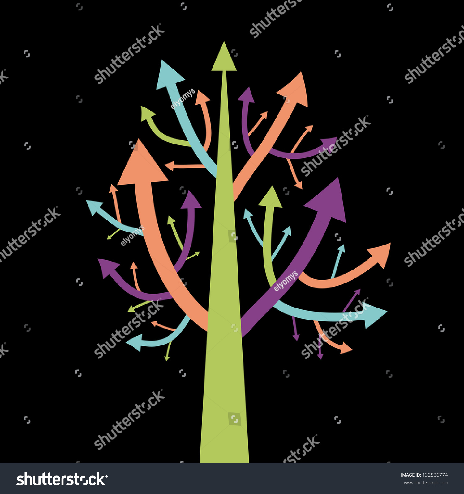 Tree Arrows Illustration Stock Vector (Royalty Free) 132536774 ...