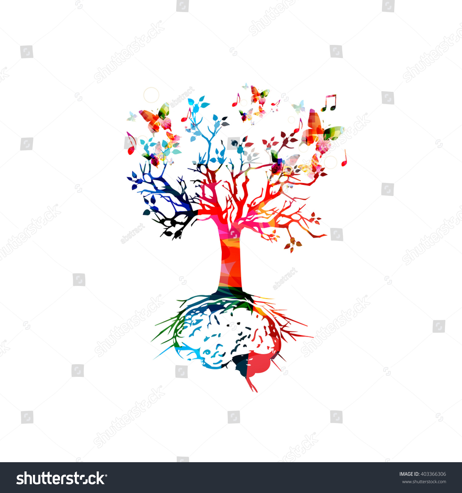 Tree Brain Root Brainstorming Concept Stock Vector (Royalty Free) 403366306