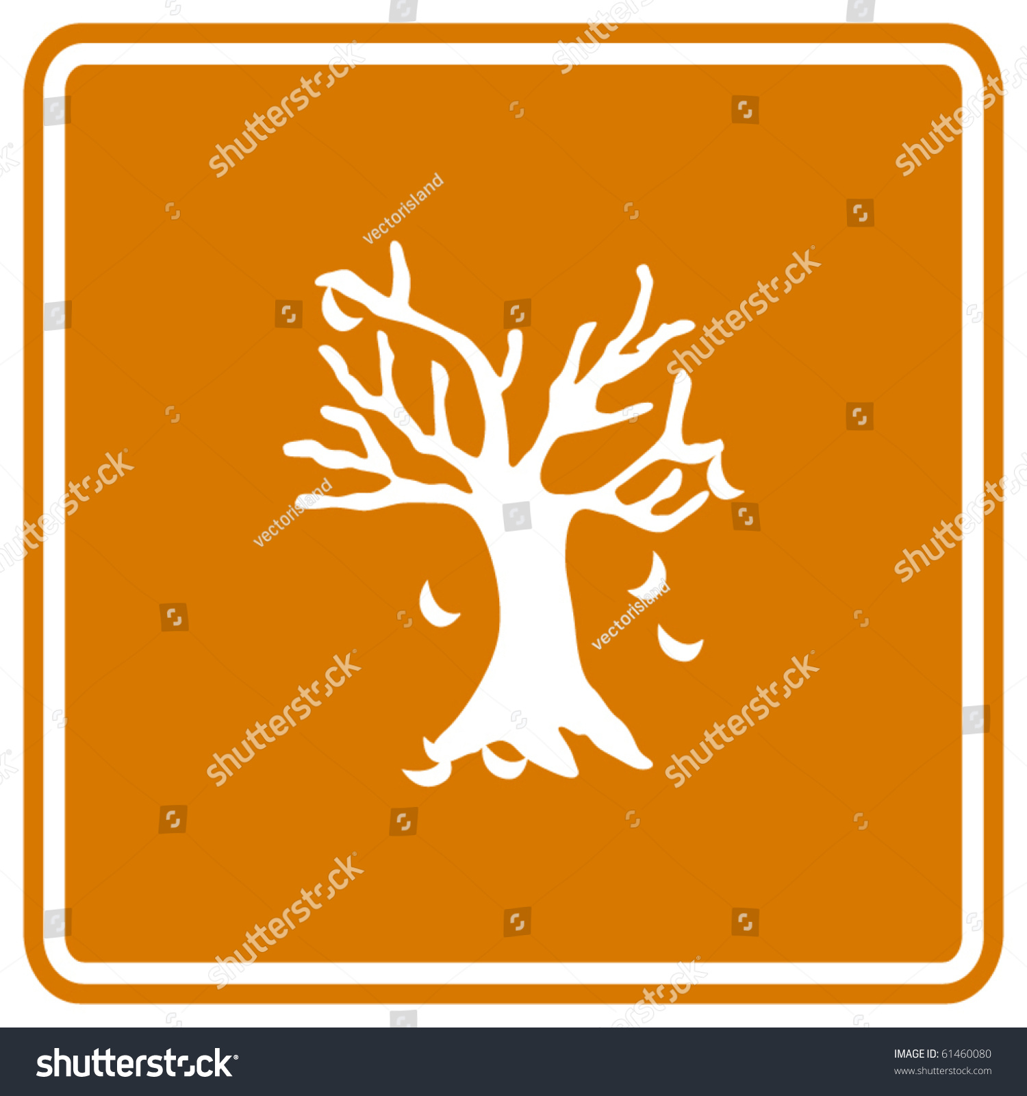 Tree Falling Leaves Sign Stock Vector (Royalty Free) 61460080