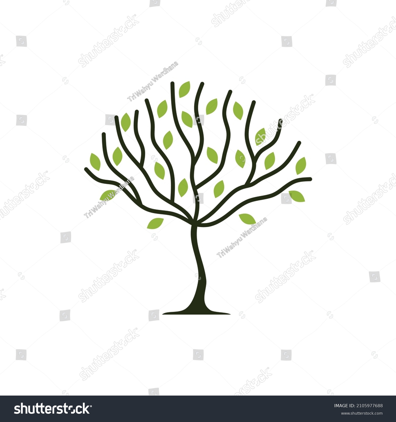 Tree Green Leaf Design Illustration Stock Vector (Royalty Free ...