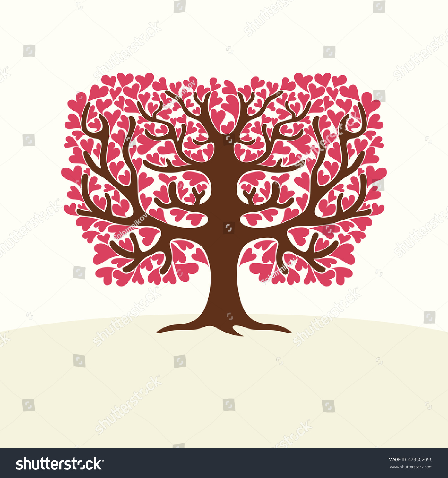 Tree Hearts Vector Illustration Stock Vector (Royalty Free) 429502096