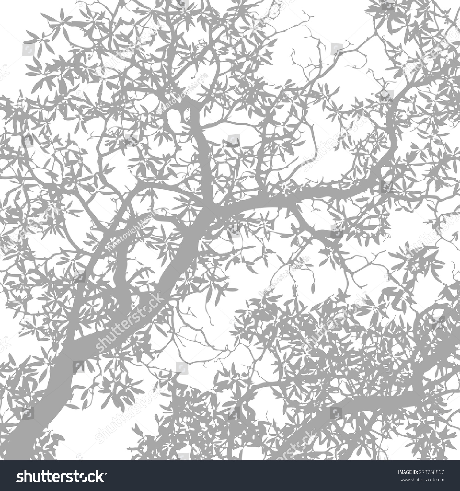 Tree Leaves Background Gray White Vector: vector de stock (libre de ...