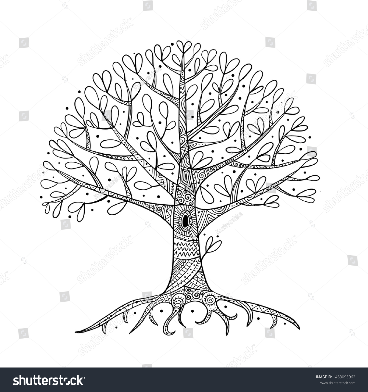 Tree Roots Your Design Stock Vector (Royalty Free) 1453095962