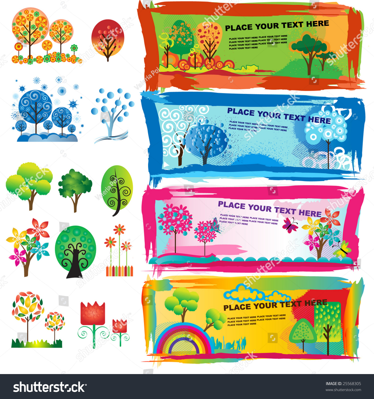 Trees Banners Stock Vector (Royalty Free) 25568305