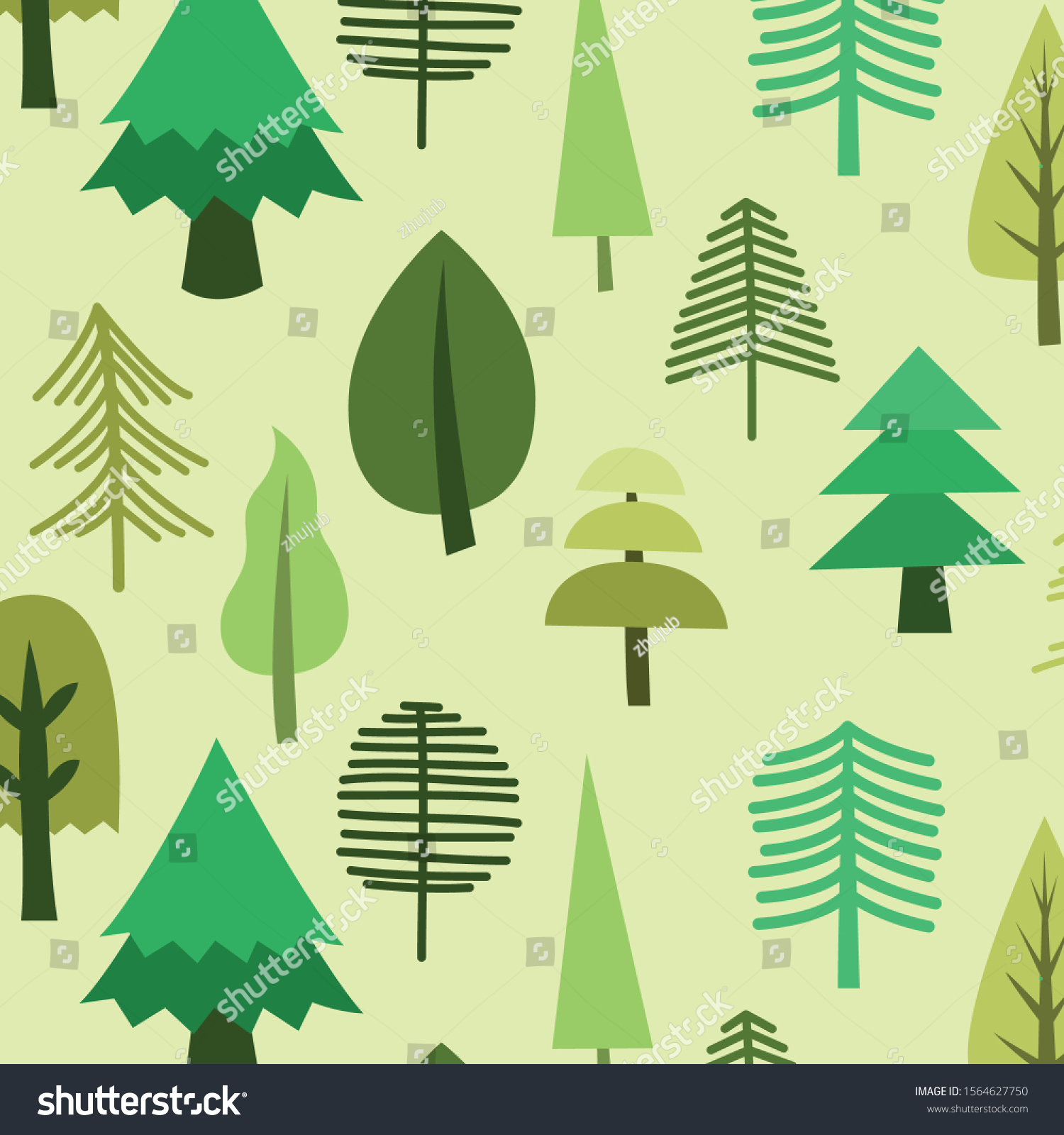 Trees Forest Patternvector Illustration Stock Vector (Royalty Free ...