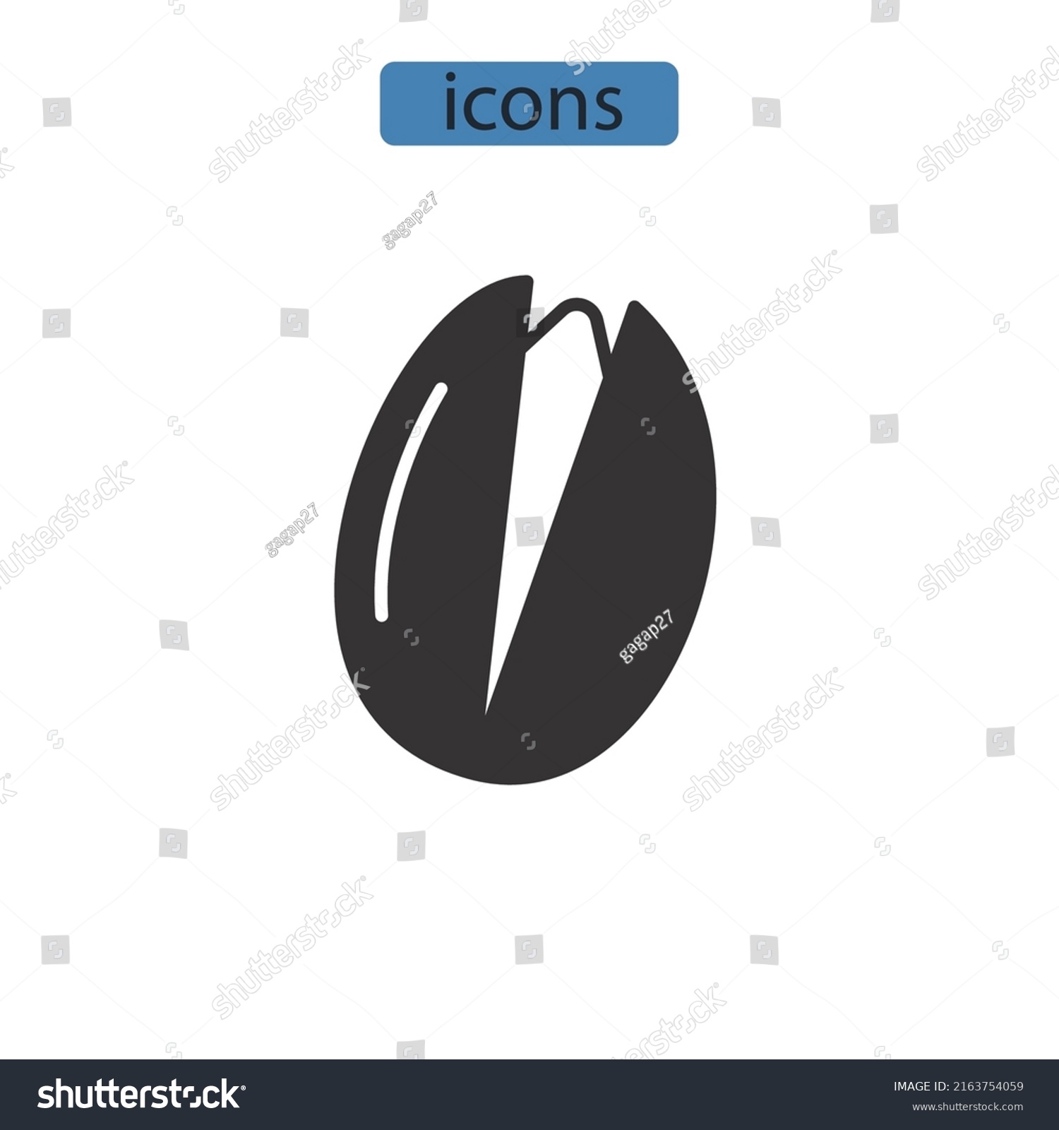 Trees Nuts Icons Symbol Vector Elements Stock Vector (Royalty Free ...