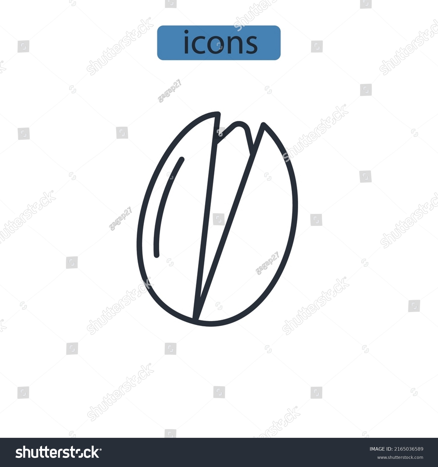 Trees Nuts Icons Symbol Vector Elements Stock Vector (Royalty Free ...