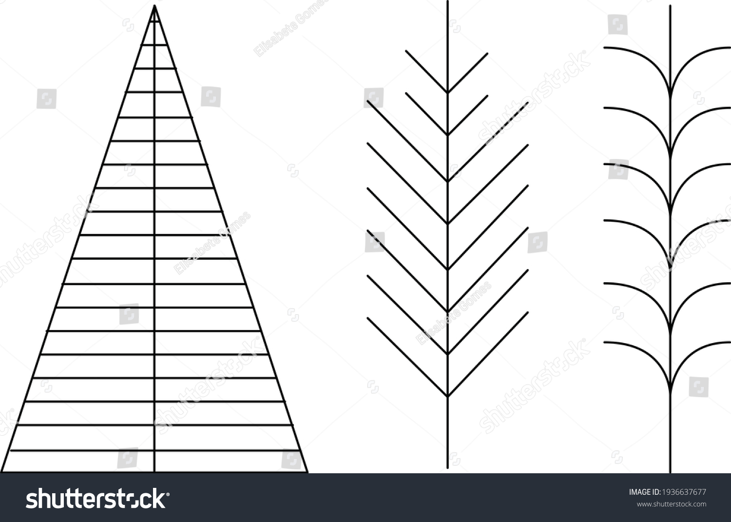 Trees Symbol Linear Drawing Vector Illustration: Vector có sẵn (miễn ...