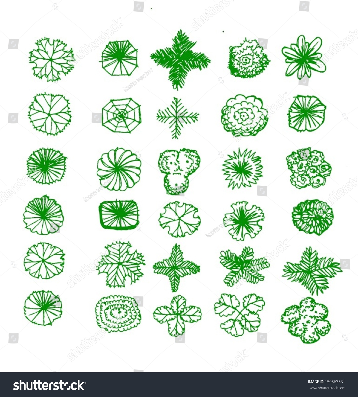Trees Top View Architecture Landscape Design Stock Vector (Royalty Free ...