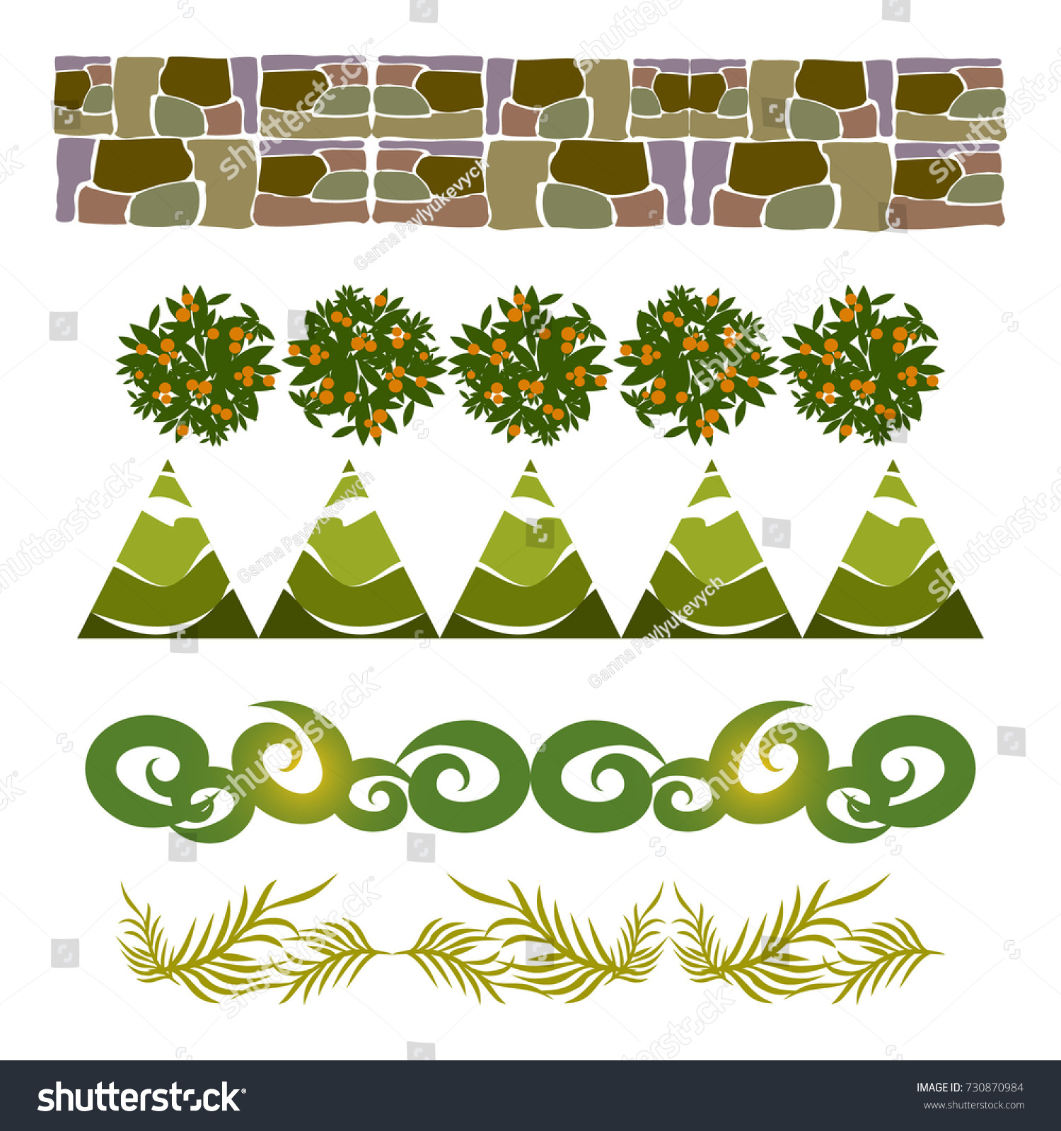 Trees Top View Architecture Landscape Design 库存矢量图（免版税）730870984 ...
