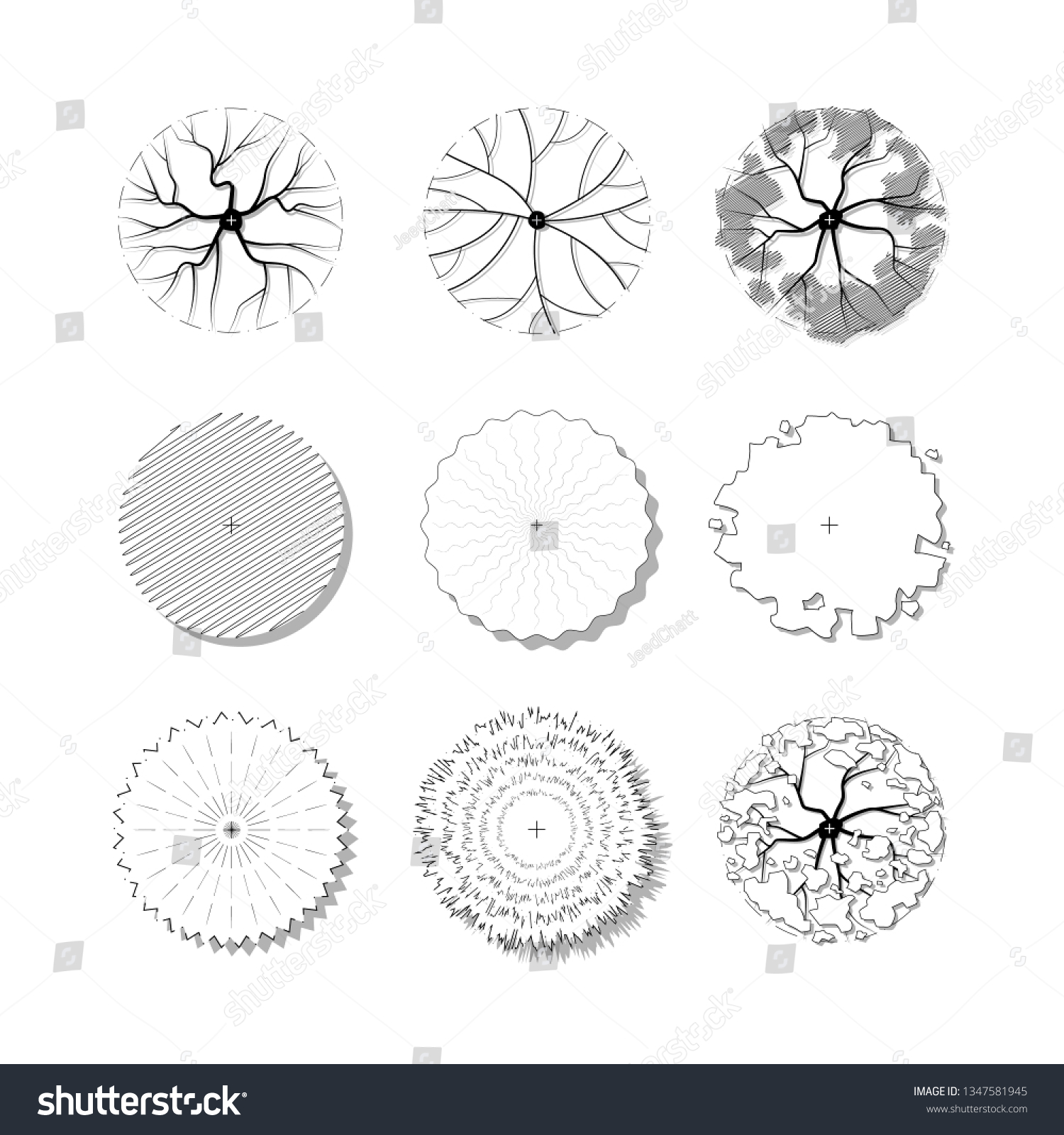Trees Top View Vector Stock Vector (Royalty Free) 1347581945 | Shutterstock