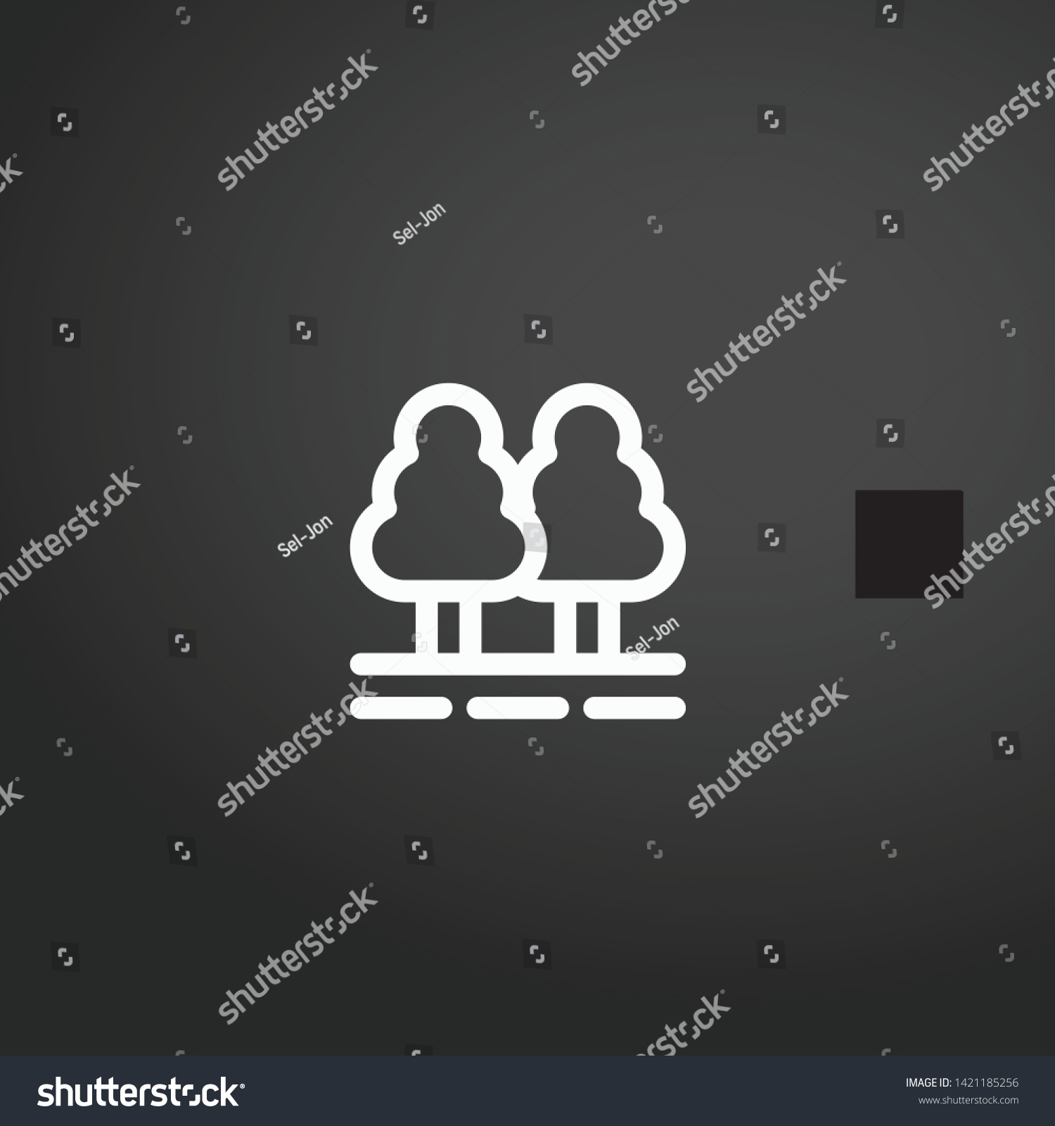Trees Vector Icon Trees Concept Stroke Stock Vector (Royalty Free ...