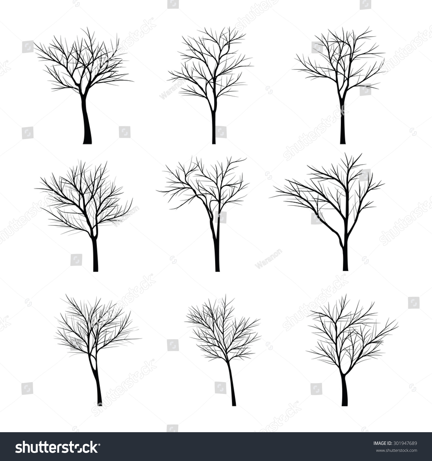 Trees Dead Branch Stock Vector (Royalty Free) 301947689 | Shutterstock