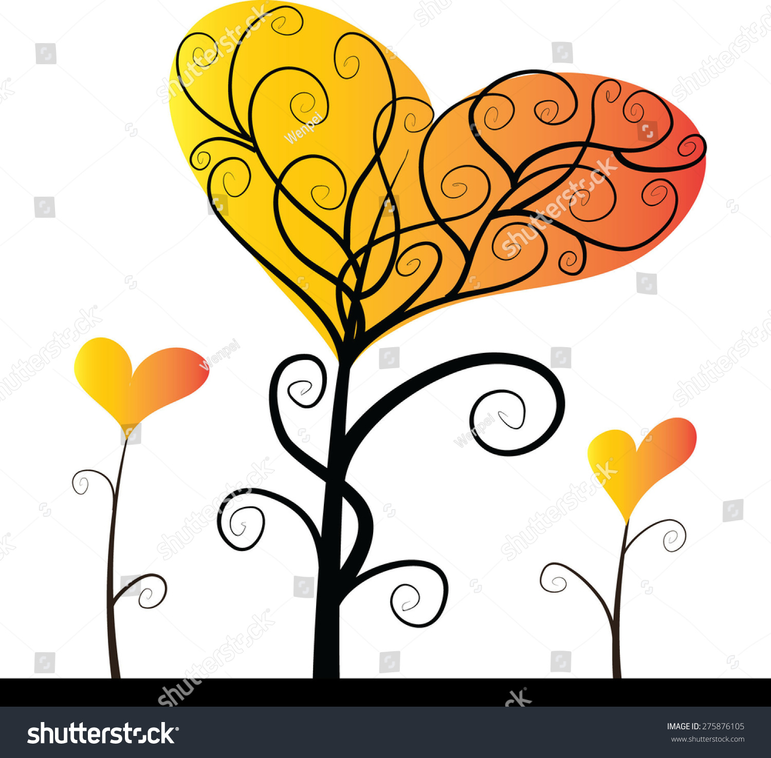 Trees Heart Shape Stock Vector (Royalty Free) 275876105 | Shutterstock