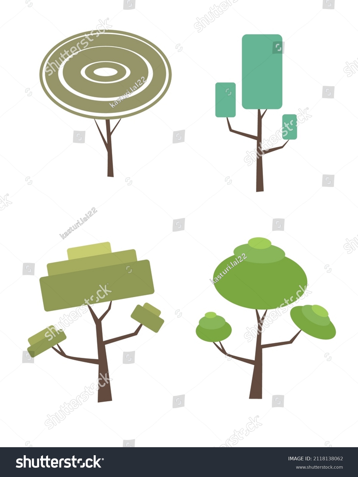 Trees Shapes Vector Clipart Stock Vector (Royalty Free) 2118138062 ...