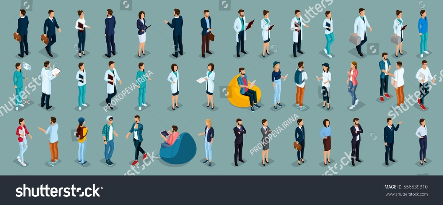Trend Isometric People Different Professions Hospital Stock Vector ... Trend Isometric People Different Professions Hospital Stock Vector ...