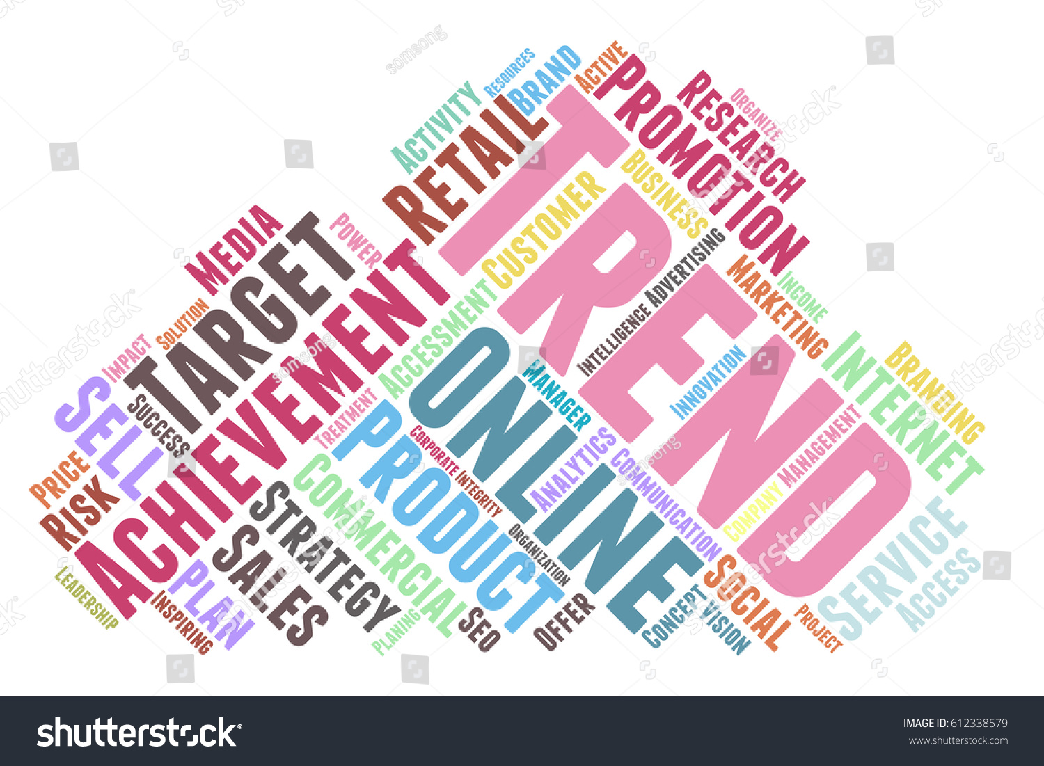 Trend Word Cloud Typography Stock Vector (Royalty Free) 612338579 ...