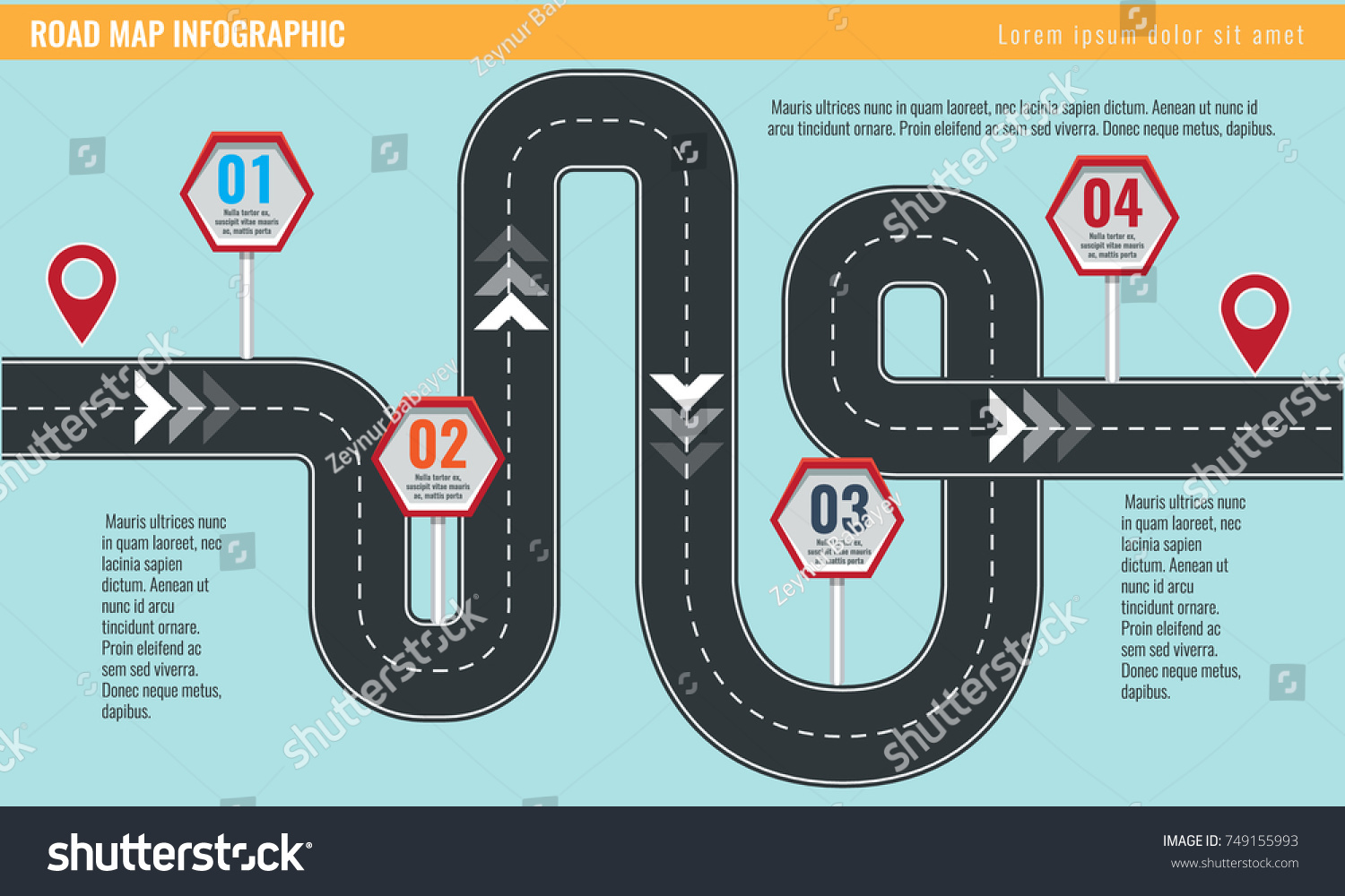 Trendy Infographic Template Road Map Using Stock Vector (Royalty Free ...
