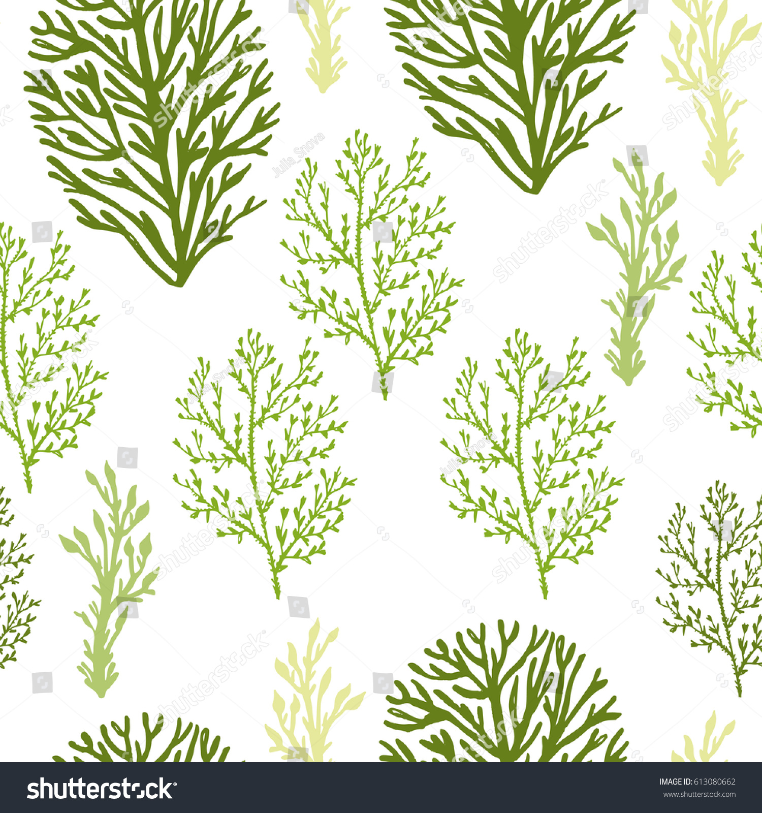 Trendy Summer Seaweed Design Seamless Vector: vector de stock (libre de ...