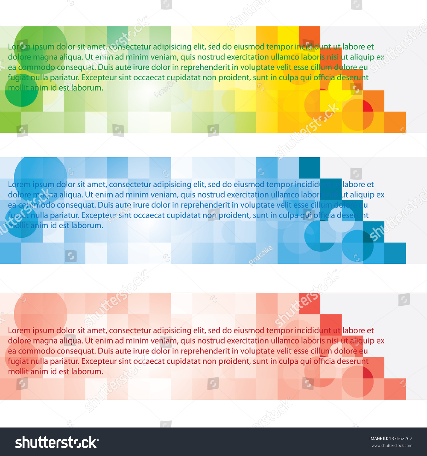 Tri Color Sample Text Banner Cube Stock Vector (Royalty Free) 137662262