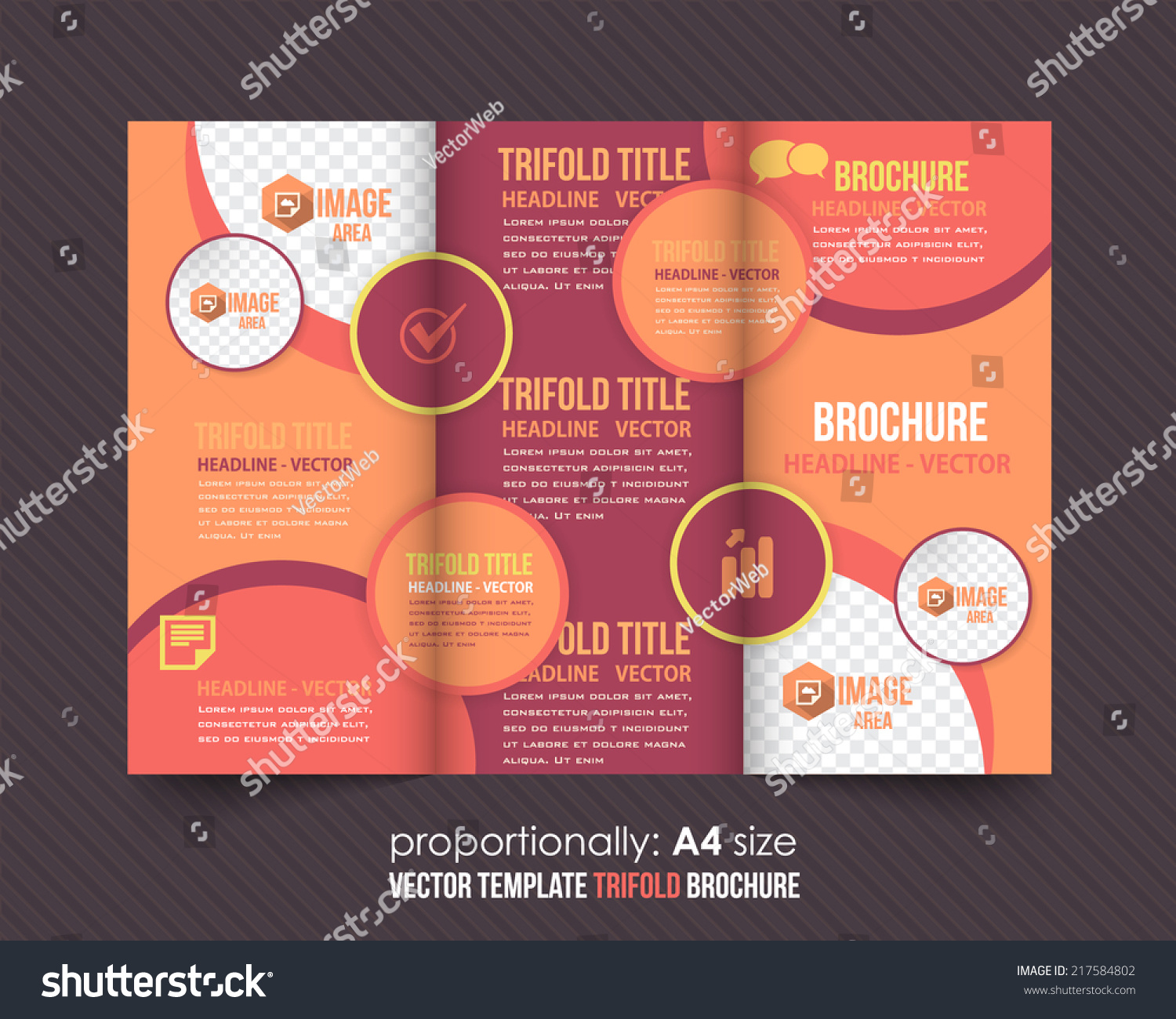 Trifold Brochure Catalog Vector Design Template: เวกเตอร์สต็อก (ปลอดค่า ...