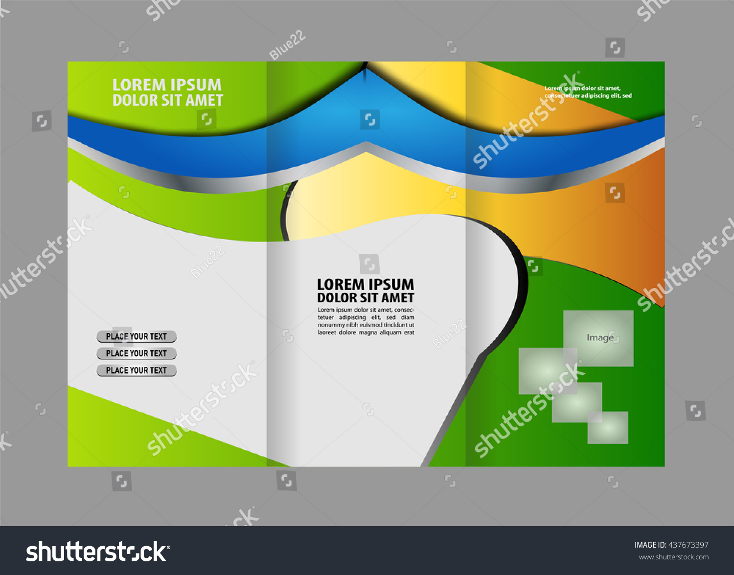 Trifold Technology Style Brochure Layout Design Stock Vector (Royalty ...