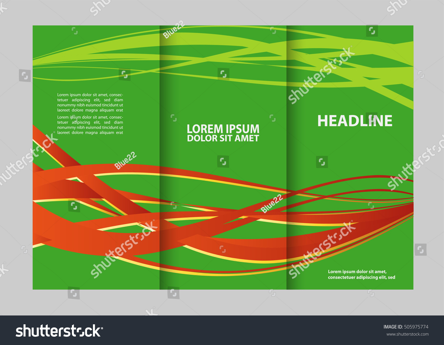 Trifold Technology Style Brochure Layout Design Stock Vector (Royalty ...
