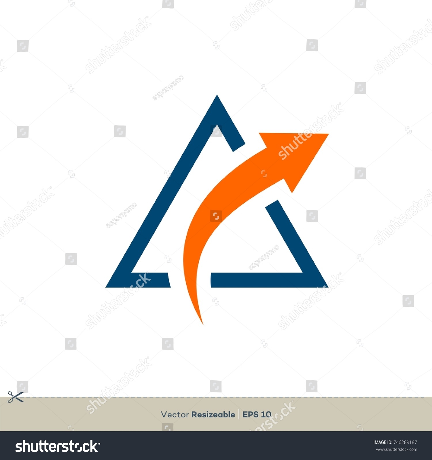 Triangle Arrow Logo Template Illustration Design: vector de stock ...