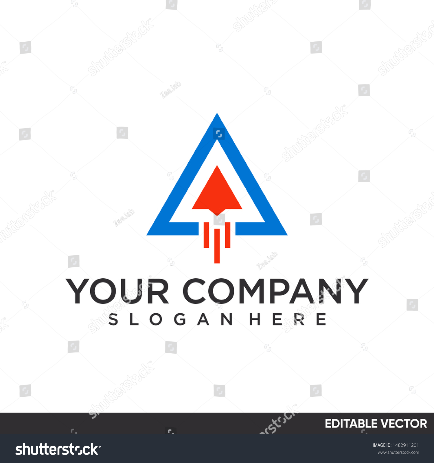 Triangle Plane Logo Design Stock Vector (Royalty Free) 1482911201 ...