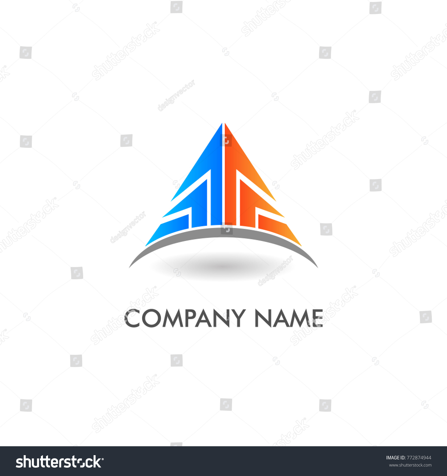 Triangle Arrow Colored Company Logo Stock Vector (Royalty Free ...