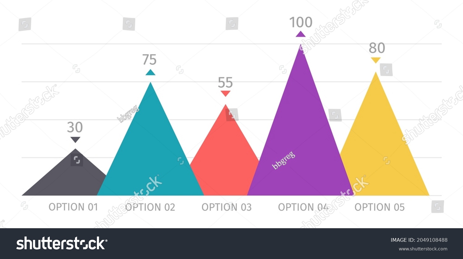 Triangle Bar Graph Template Vector Illustration Stock Vector (Royalty ...