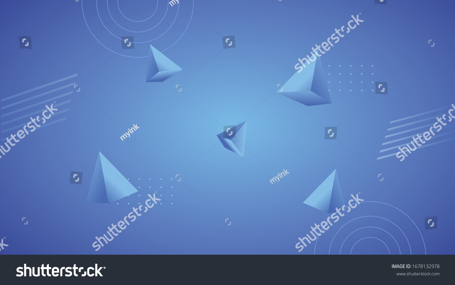 Triangle Blue Abstract Background 3d Wallpaper Stock Vector (Royalty ...