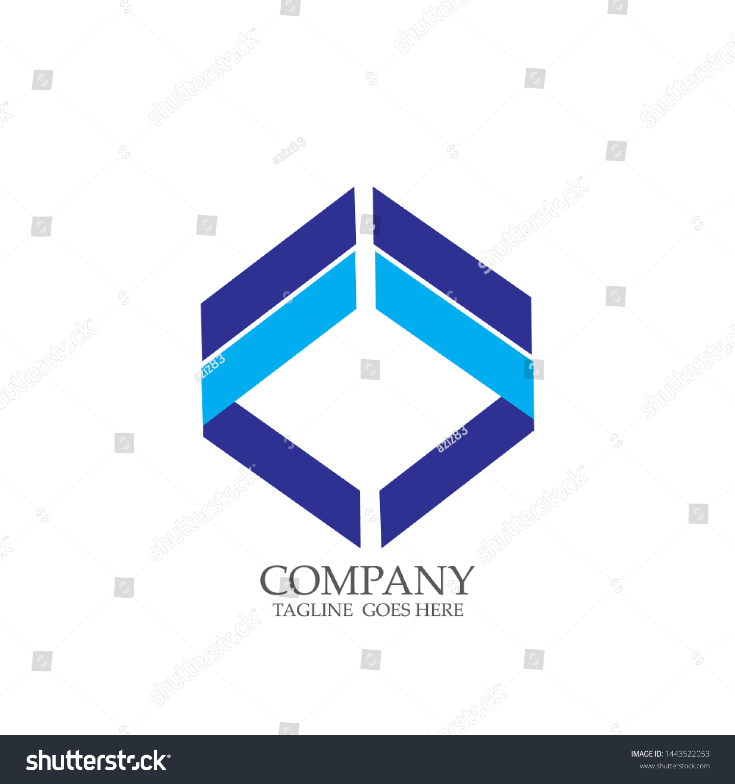 Triangle Blue Icon Logo Design Stock Vector (Royalty Free) 1443522053