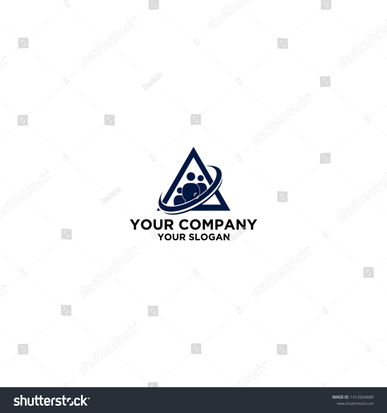 Triangle Blue Staff Logo Design Stock Vector (Royalty Free) 1413264689 ...