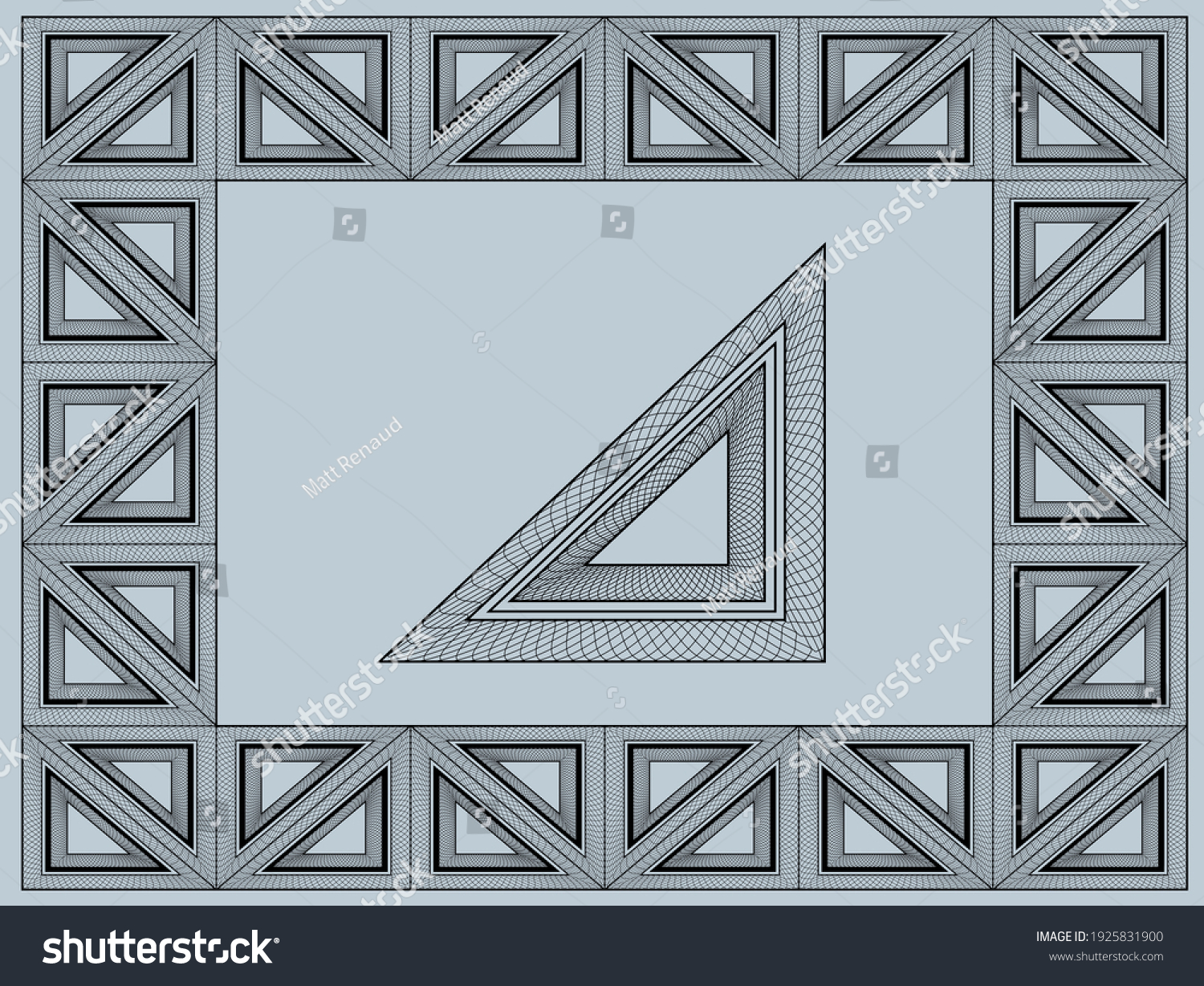 Triangle Border Design Interlacing Guilloche Linework Stock Vector ...